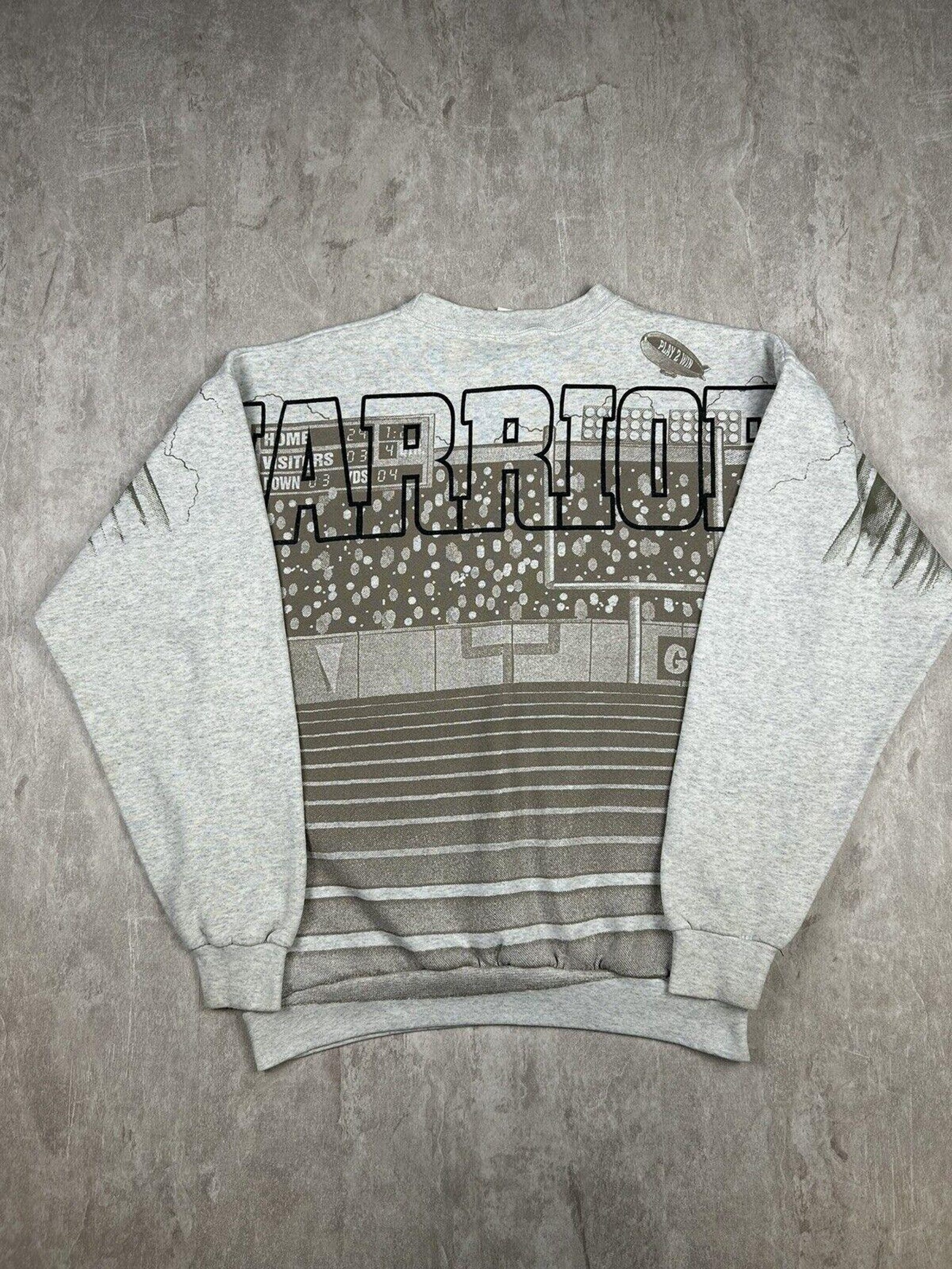 Vtg Webster Warriors High School Football AOP Sweatshirt Crewneck Men’s ...
