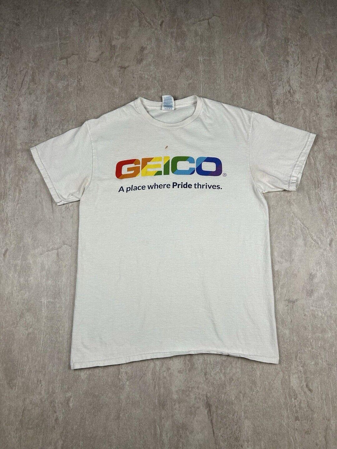 Geico A Place Where Pride Thrives White T-shirt Delta Double Sided Men ...