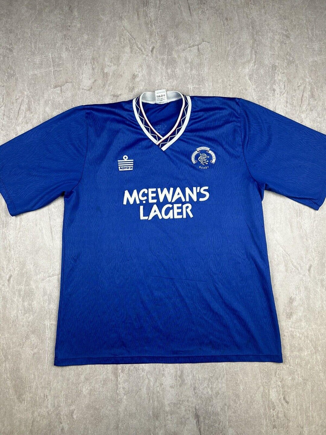 Vintage Rangers Jersey Home Football Shirt 90-92 Admiral Polyester Men ...