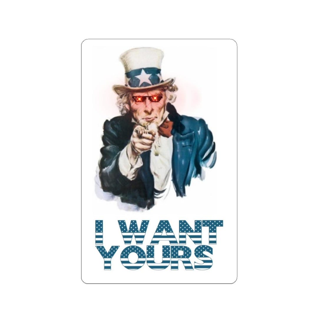 Vintage Uncle Sam I Want Yours Kiss-cut Stickers - Patriotic Decals for ...