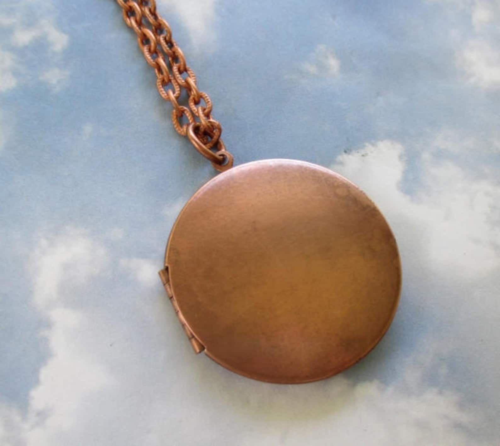 Copper Locket on Copper Chain Vintage Copper Locket - Etsy
