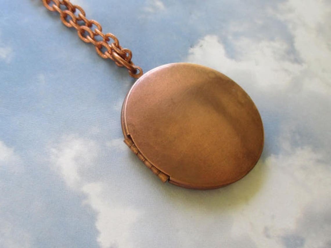Copper Locket on Copper Chain Vintage Copper Locket - Etsy