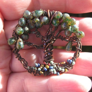 Mini Moss Woodland Hammered Tree of Life on Copper Chain - Etsy