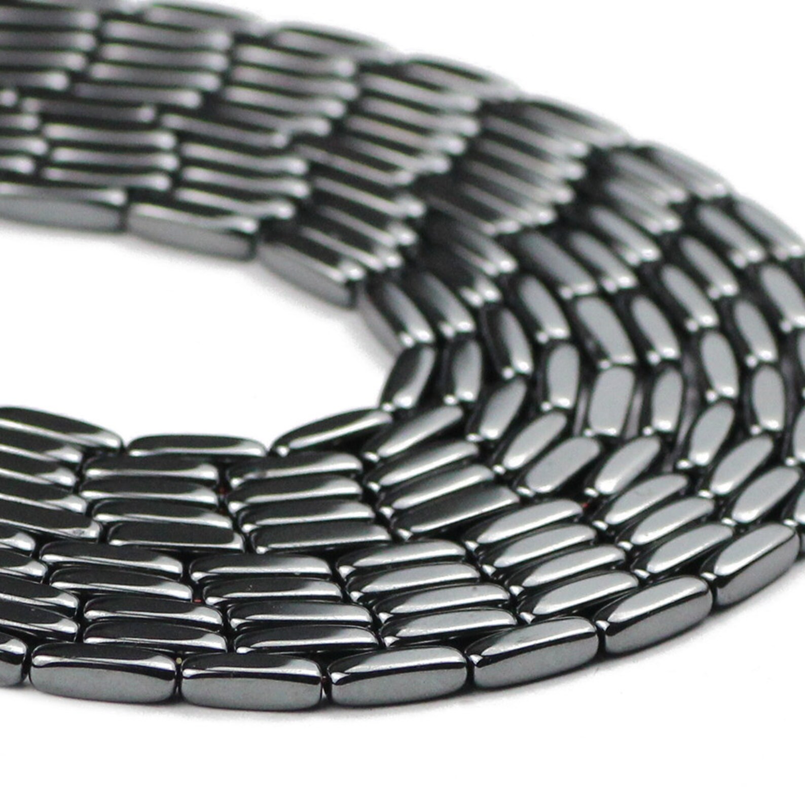 9x3mm Black Cuboid Bead Natural Stone Rectangular Spacer Charm Loose ...