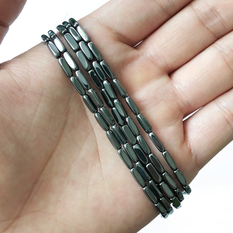 9x3mm Black Cuboid Bead Natural Stone Rectangular Spacer Charm Loose ...