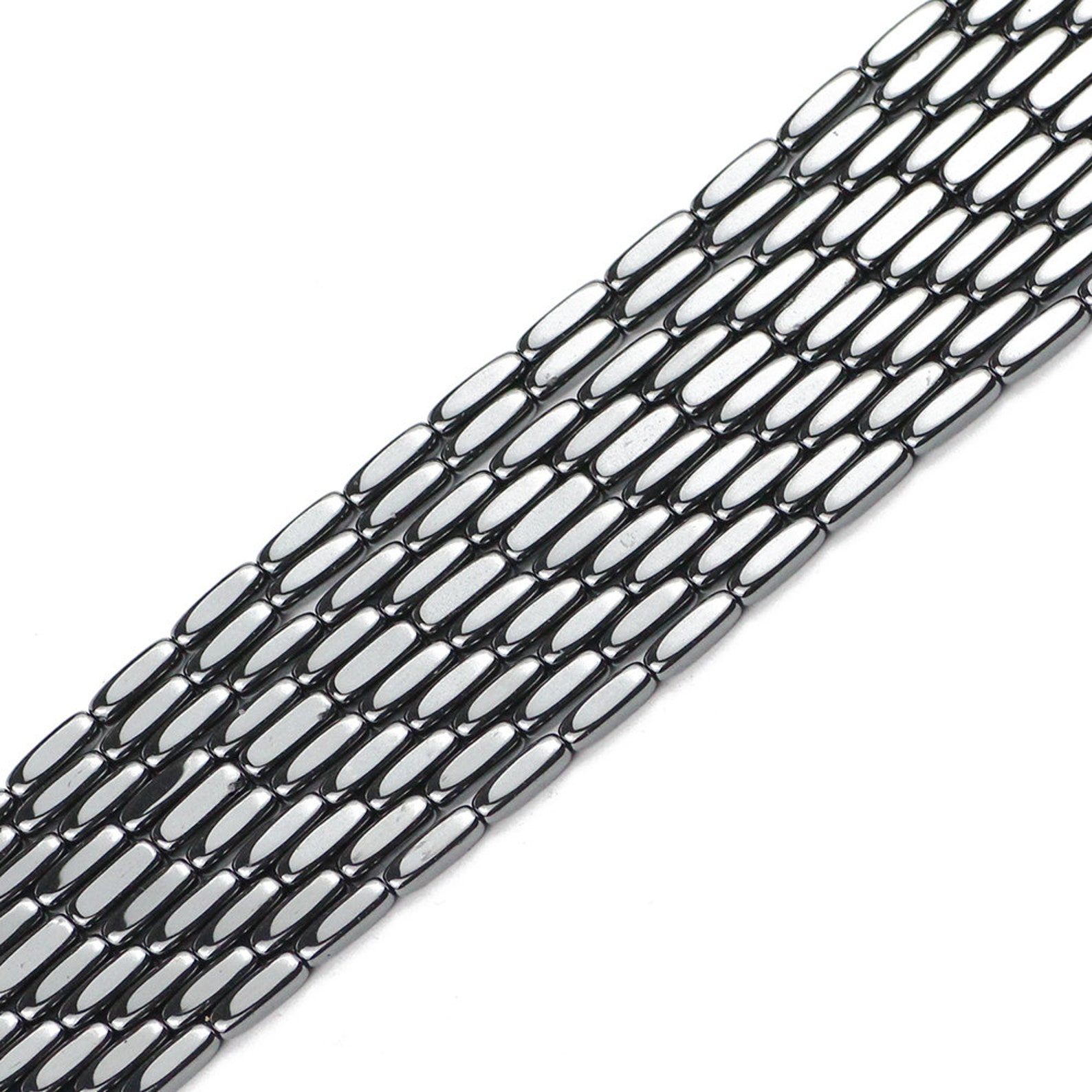 9x3mm Black Cuboid Bead Natural Stone Rectangular Spacer Charm Loose ...