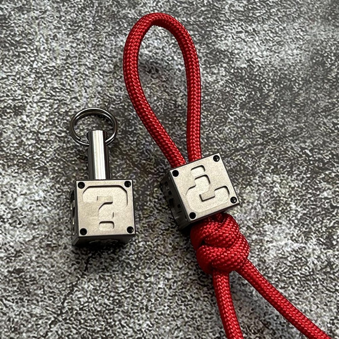Square Titanium Alloy Dice Bead - Paracord Lanyard Pendant, Outdoor ...
