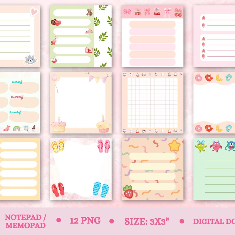 Sticky Note Template - Etsy