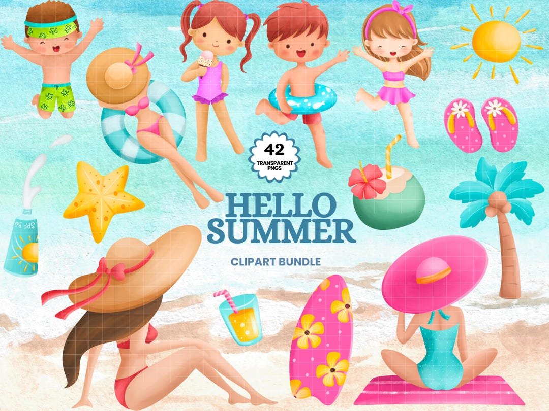 Hello Summer Clipart Pngclip Art Pastel Colours Cute Summer Party Dress ...