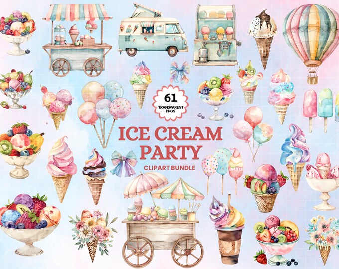 Kawaii Cute Ice Cream PNG Bundle - Etsy Canada