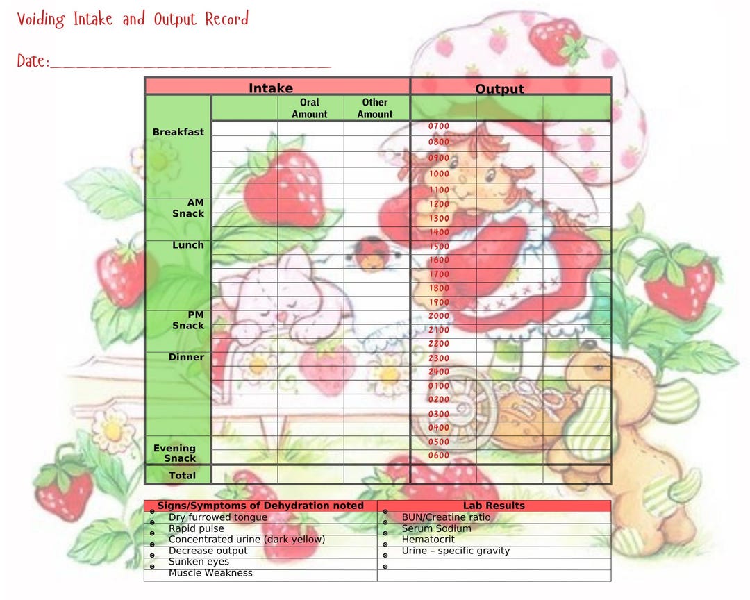 Strawberry Voiding Chart - Etsy