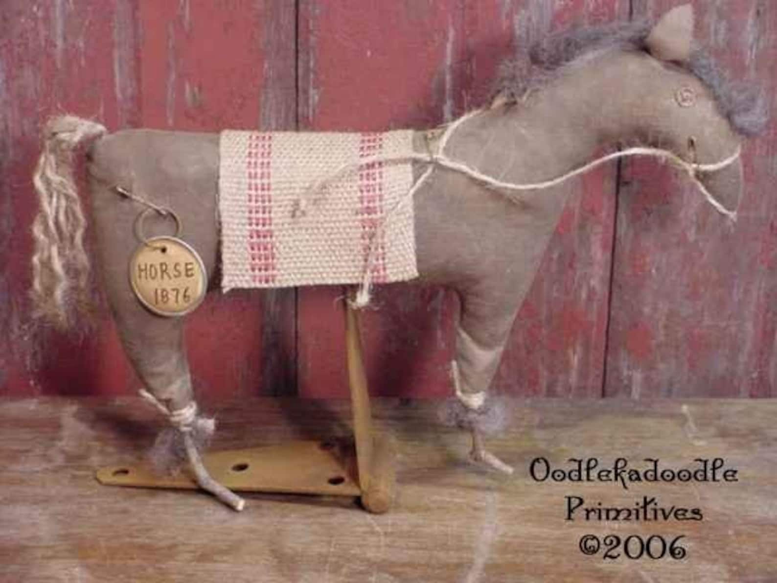 Primitive Folk Art Horse Make Do Instant Digital Download E-pattern ET ...