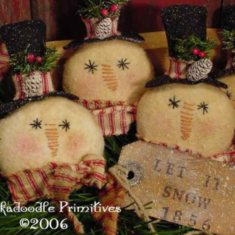 Primitive Snowman Pattern - Etsy