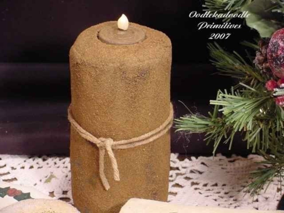 Primitive Fabric Flickering Light Pillar Candle Instant Digital ...
