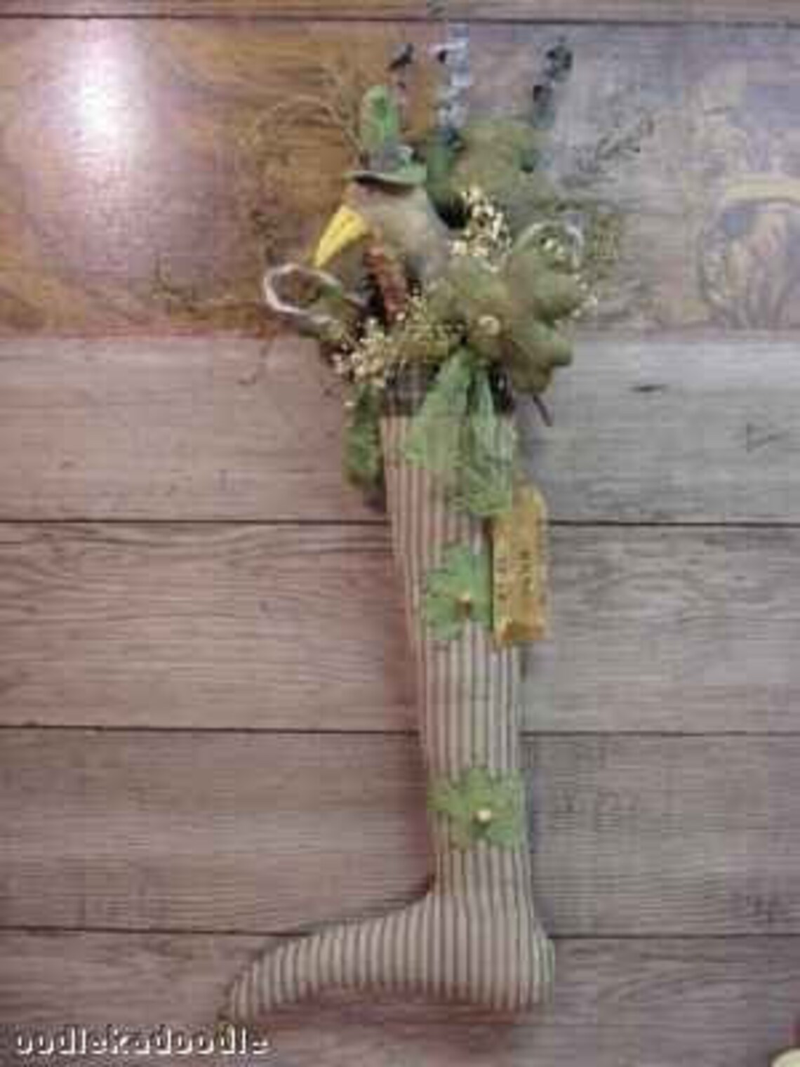 Primitive Irish Stocking Door Greeter with Crow Shamrocks | Etsy