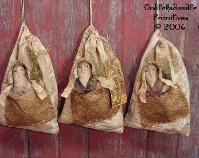 Primitive Prairie Stump Doll in Ditty Bag Instant Digital | Etsy