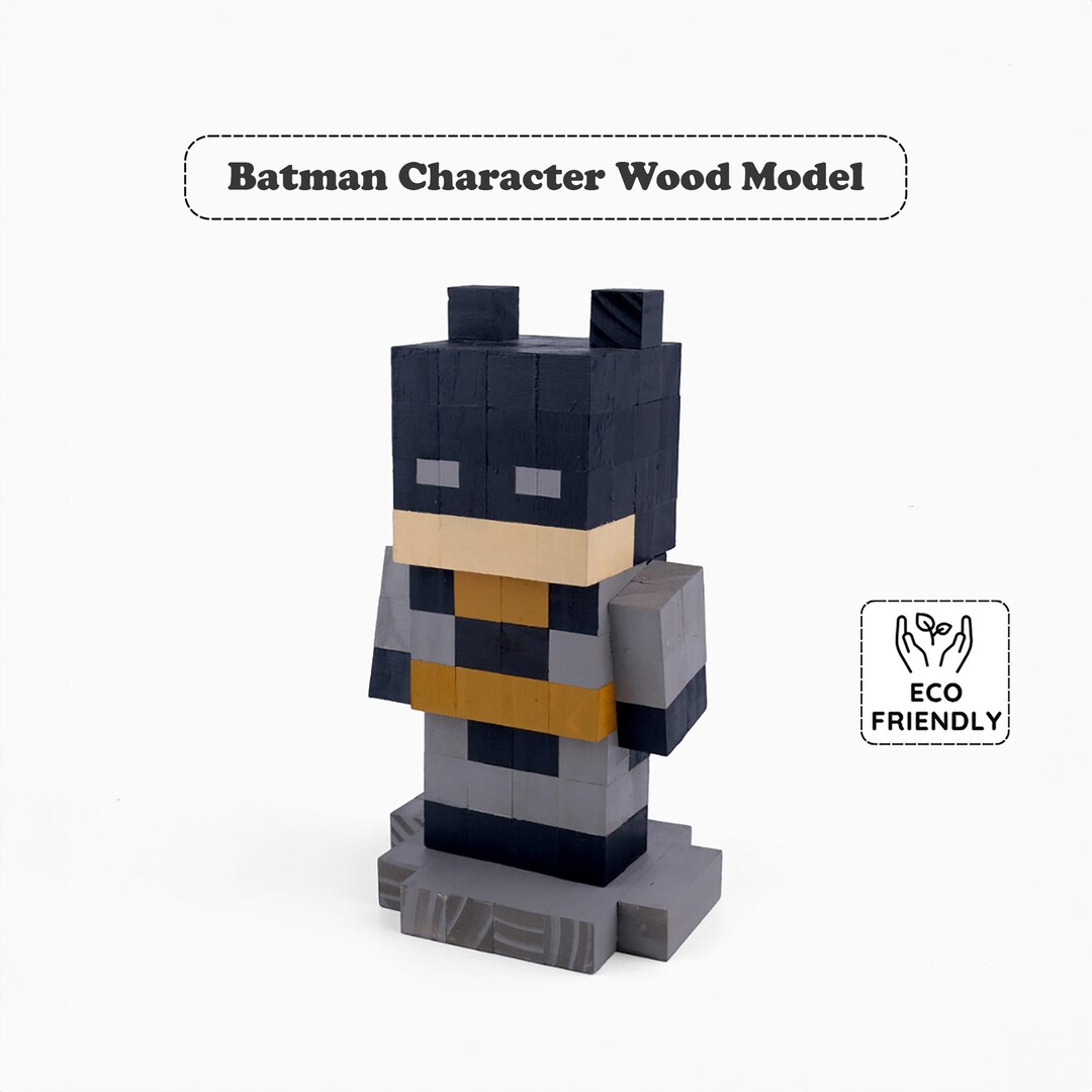 Handmade Wooden Block Minecraft Batman Wall Art Minecraft Pixel Art ...