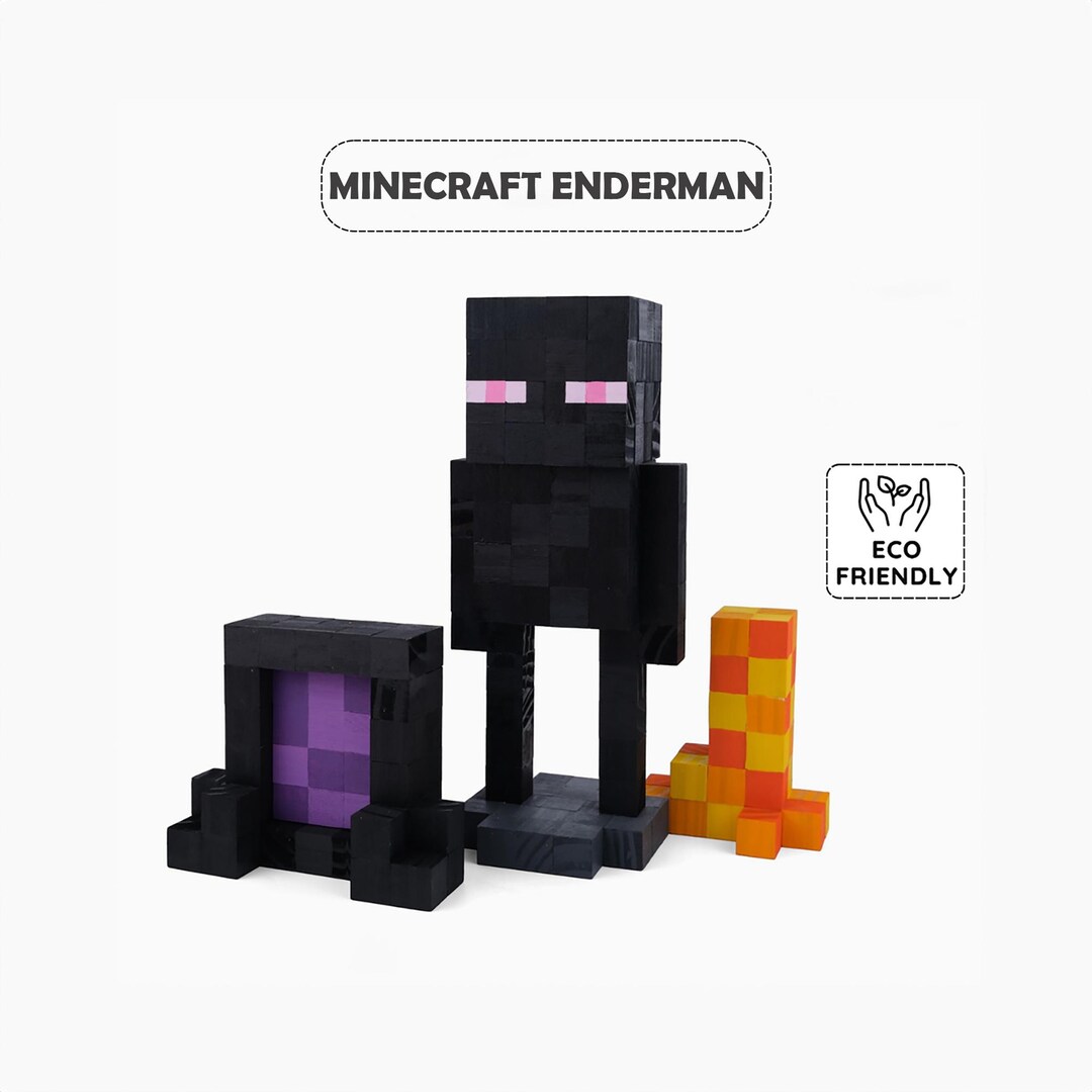 Handmade Wooden Block Minecraft Enderman Wall Art Minecraft Pixel Art ...
