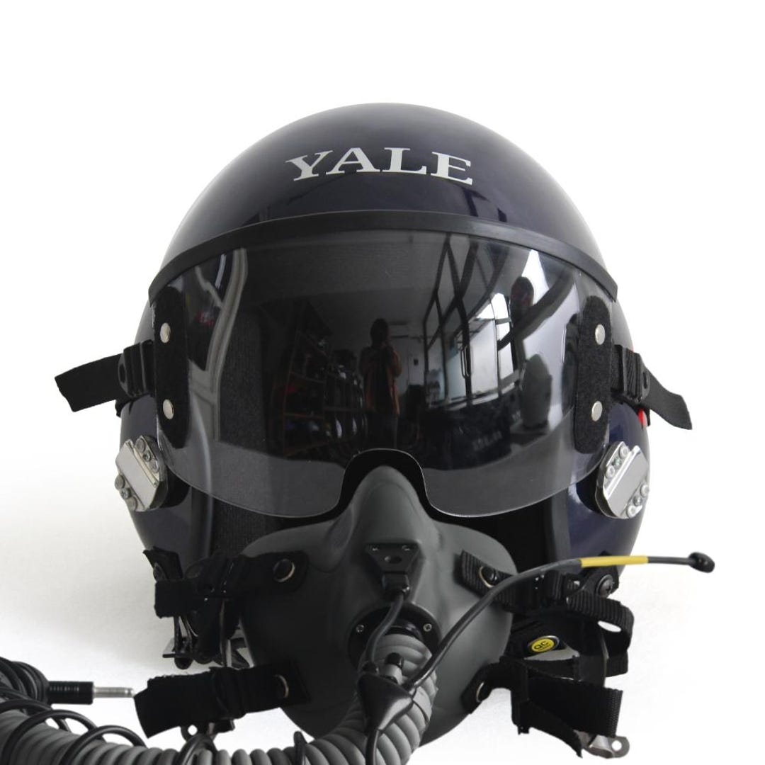 HGU-55 Top Gun Yale Flight Fighter Jet Helmet Movie Prop + MBU Oxygen ...