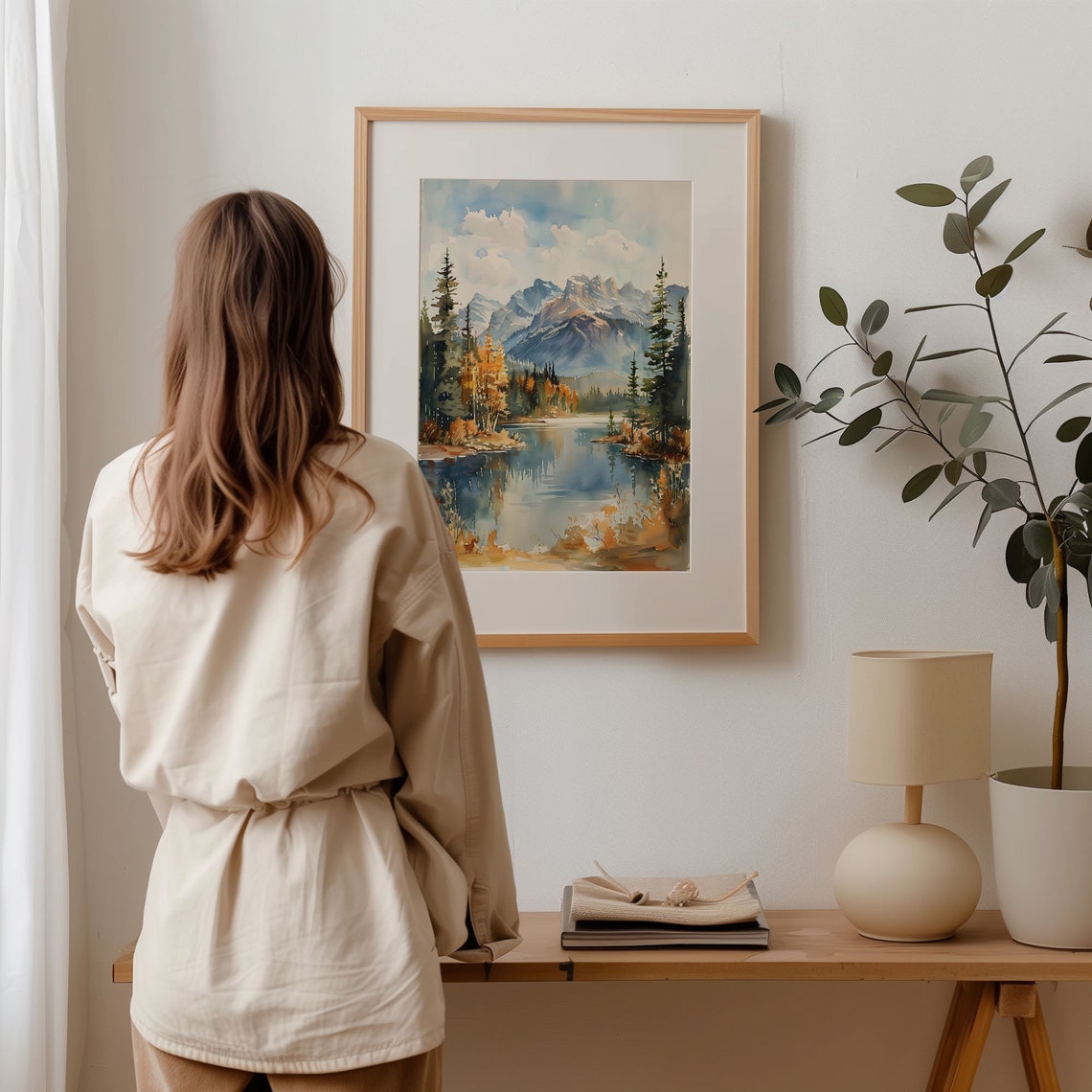 Jasper National Park Watercolor Painting, Canada Wall Art, Travel Print ...