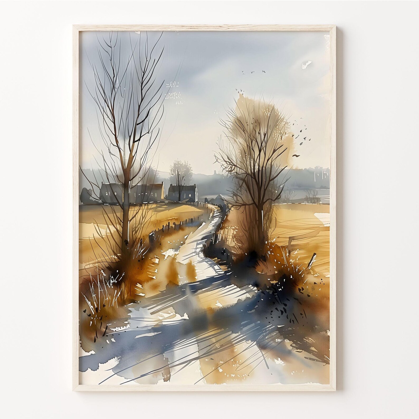 Watercolor Painting, Chilterns AONB Travel Poster, Wall Art ...