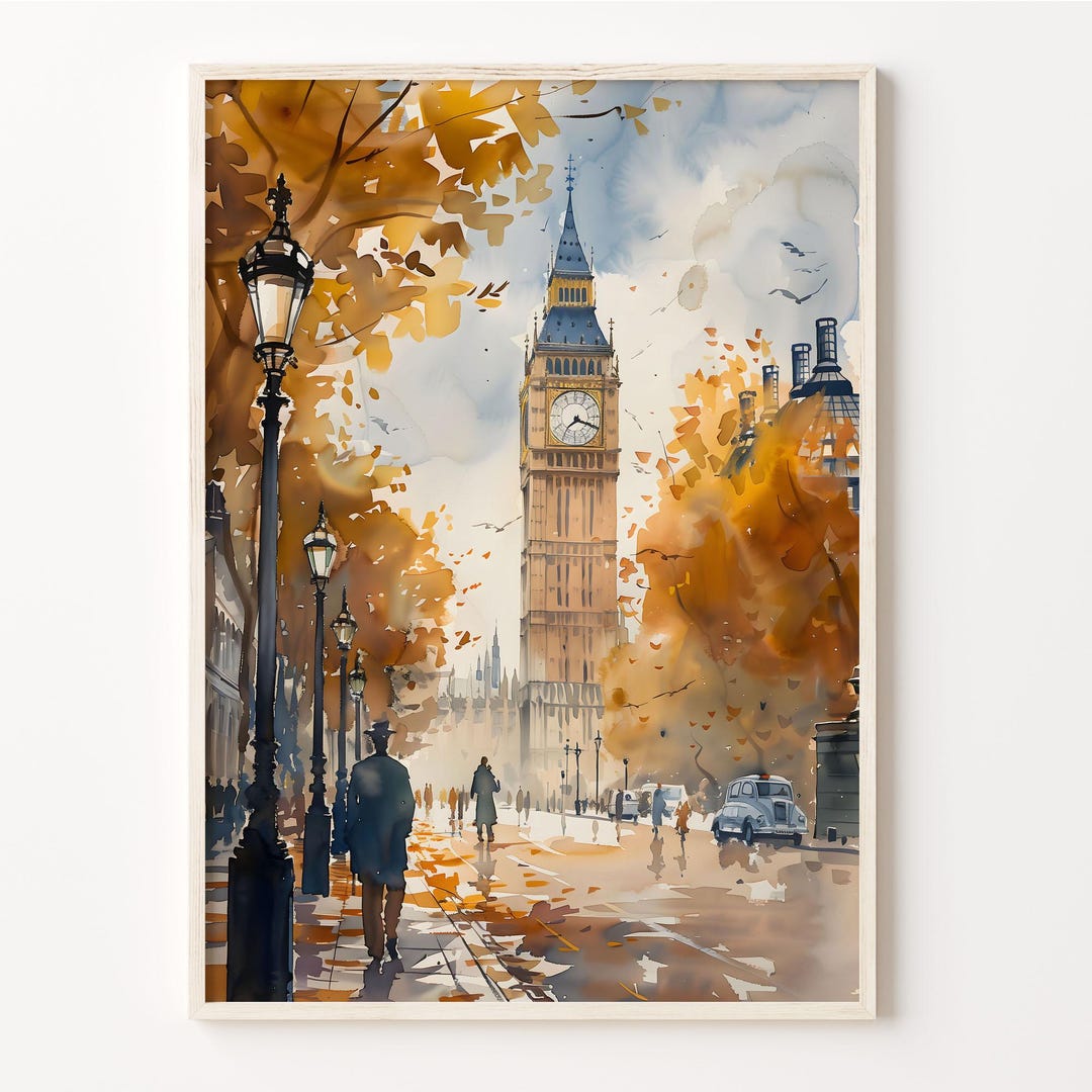 London Watercolor Painting, London Bridge Wall Art, Travel Poster ...
