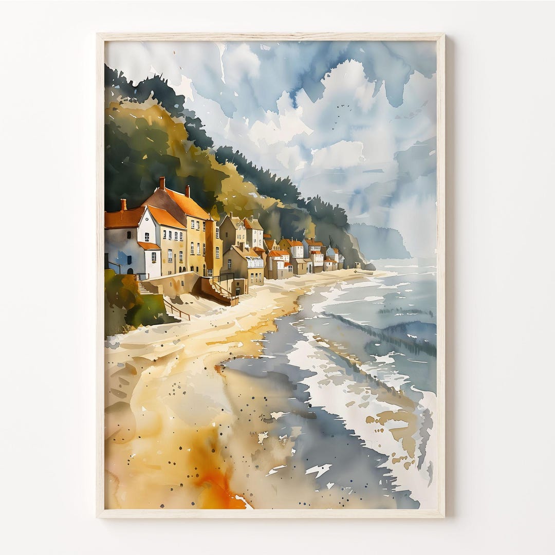 Filey Watercolor Painting, Filey Poster, Wall Art, Home Décor ...