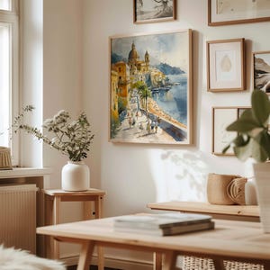 Naples Watercolor Painting, Naples City Travel Poster, Italy Wall Art ...
