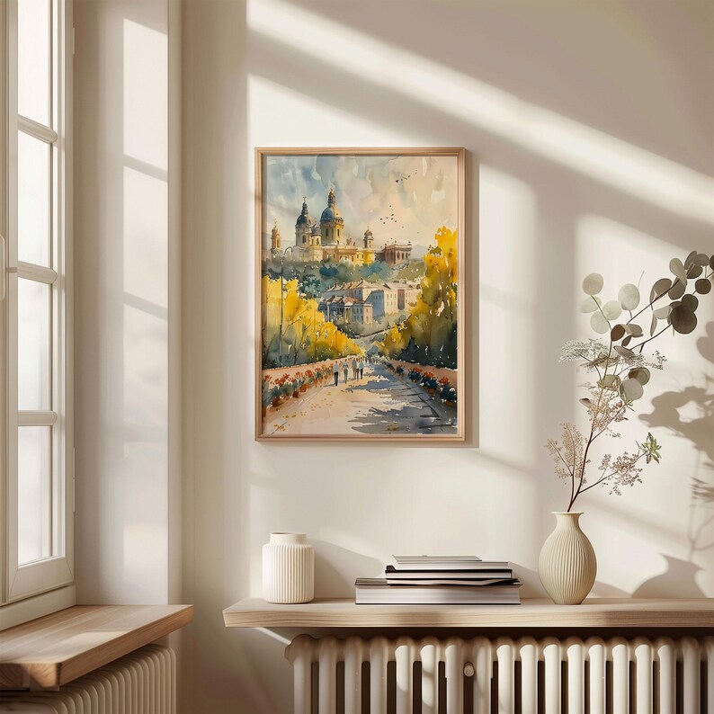 Kyiv Watercolor Painting, Motherland Monument, Ukraine Travel Poster ...