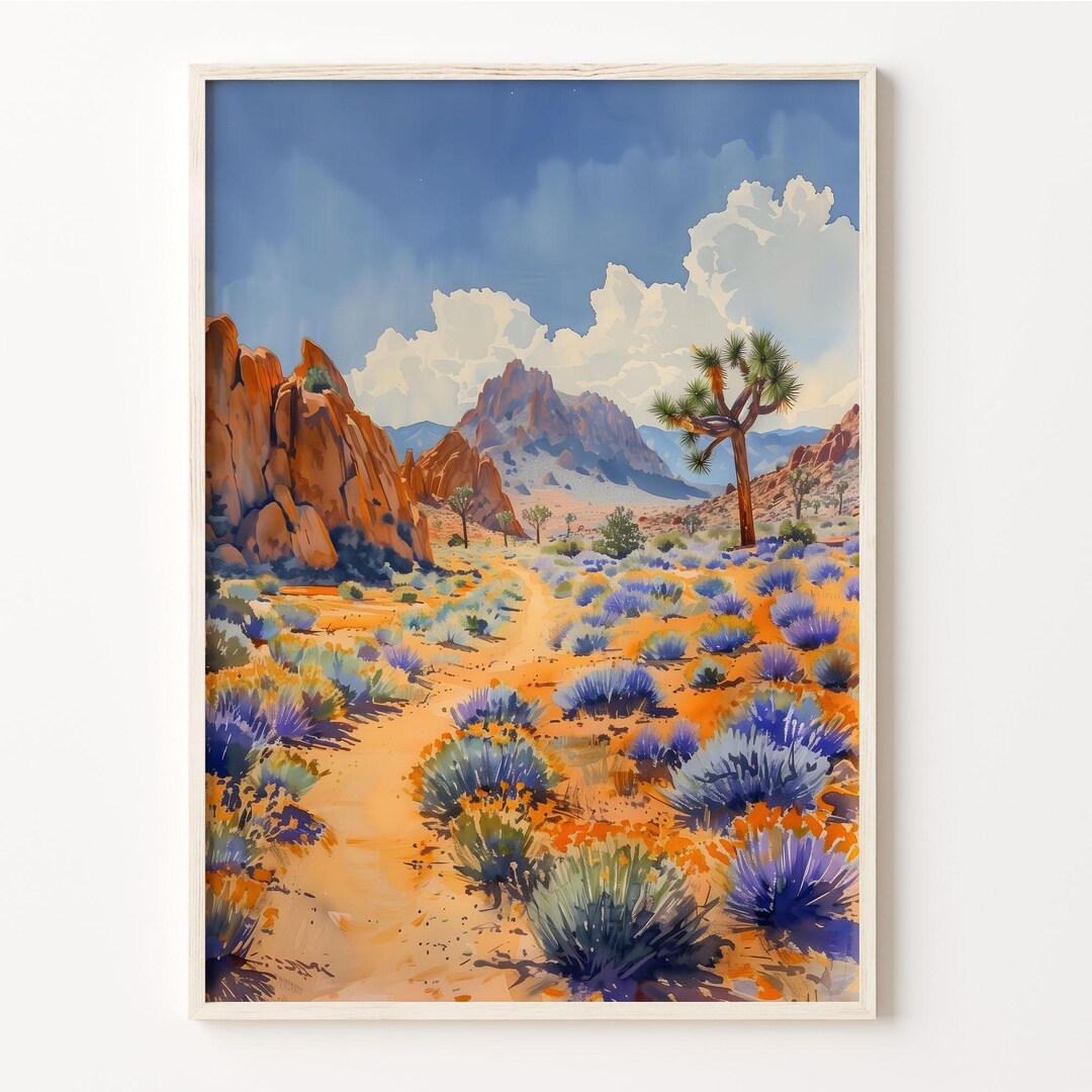 Joshua Tree Watercolor Painting, National Park Print, Wall Art Poster ...