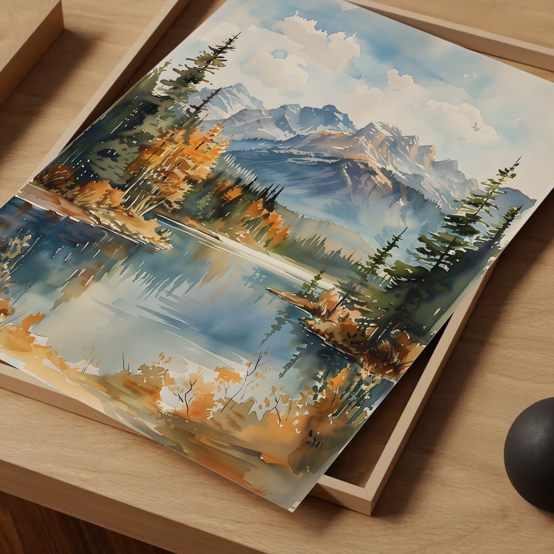 Jasper National Park Watercolor Painting, Canada Wall Art, Travel Print ...