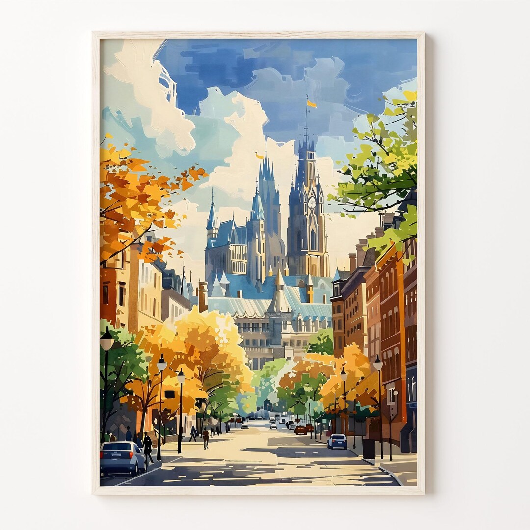 Montreal Watercolor Painting, Montreal Wall Art, Montreal Poster ...