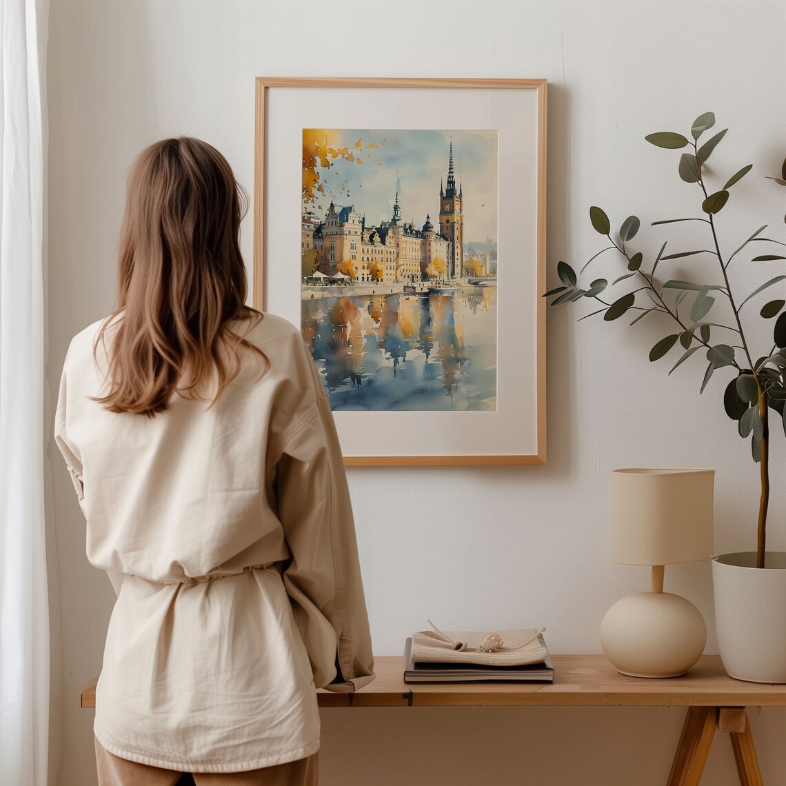 Stockholm Watercolor Painting: Sweden Travel Poster - Etsy