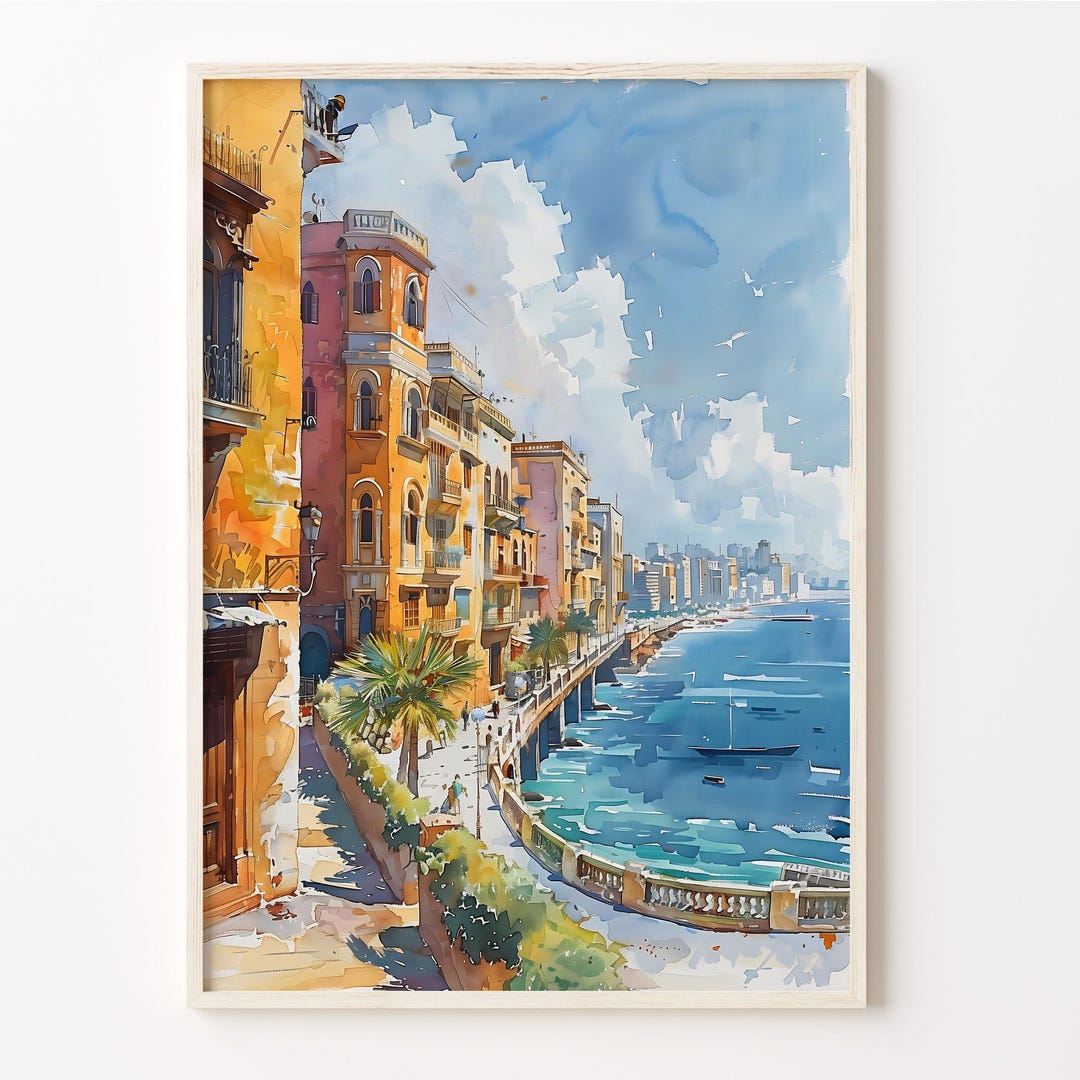 Beirut Watercolor Painting, Lebanon Wall Art, Beirut Poster, Lebanon ...