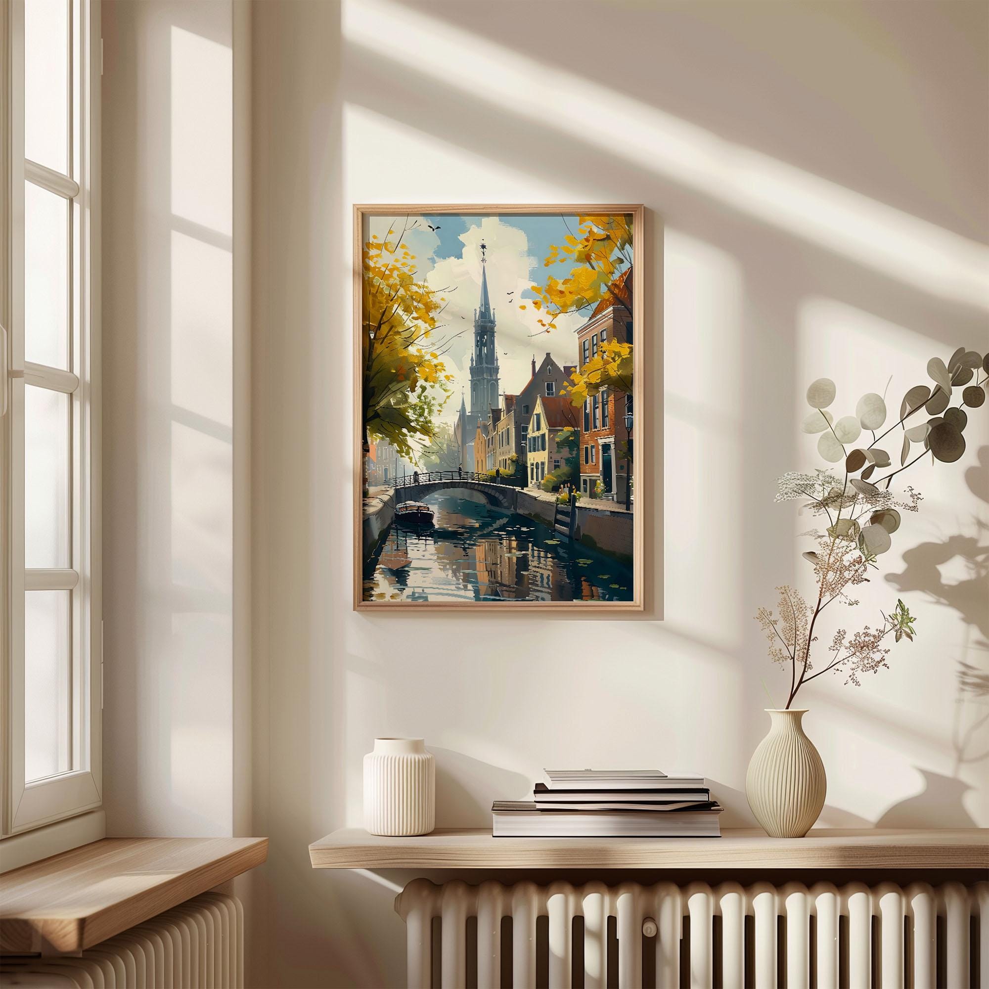 Delft Watercolor Painting, Delft Wall Art, Delft Art Print, Netherlands ...