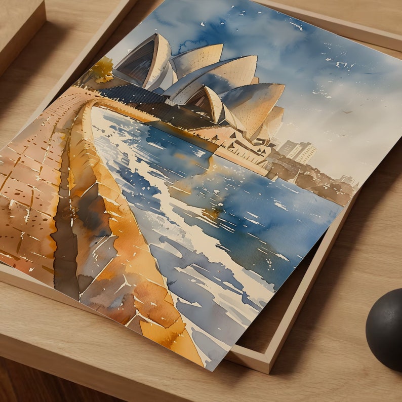 Sydney Opera House Watercolor Painting, Wall Art, Poster, Home Décor ...
