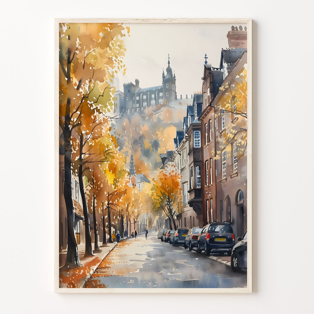 Cardiff Watercolor Painting, Wales Wall Art, Cardiff Castle Poster ...