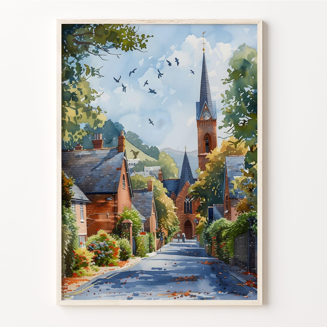 Derry Watercolor Painting, Londonderry Wall Art, Northern Ireland ...