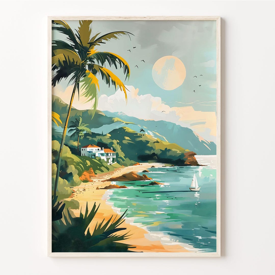 Saint Vincent Watercolor Painting: Caribbean Island Art - Etsy
