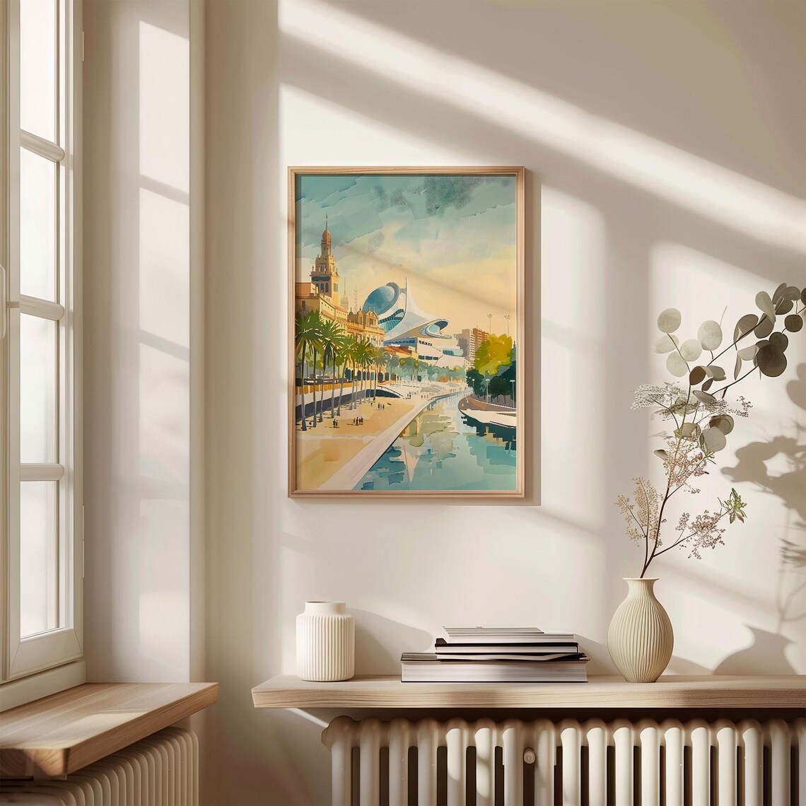 Valencia Spain Watercolor Painting: Europe Travel Poster - Etsy