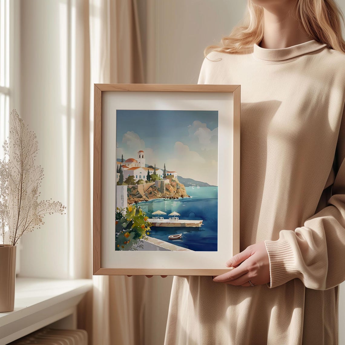 Cyprus Watercolor Painting, Cyprus Print, Cyprus Poster, Cyprus Wall ...