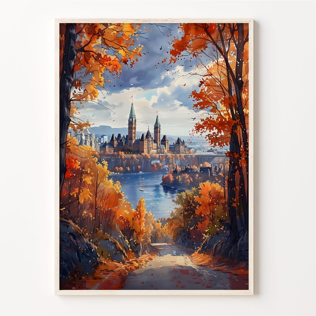 Ottawa Watercolor Painting, Canada Wall Art, Ottawa Poster, Ottawa ...