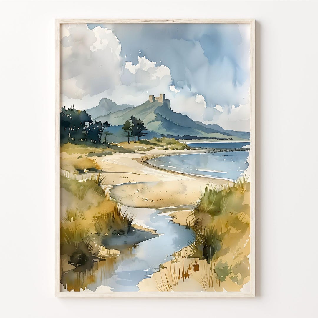 Gower Peninsula Watercolor Painting: Coastal Landscape Art Print - Etsy