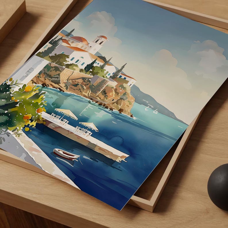 Cyprus Watercolor Painting, Cyprus Print, Cyprus Poster, Cyprus Wall ...