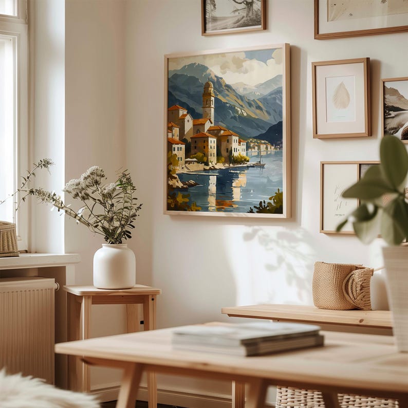 Kotor Montenegro Watercolor Painting: Travel Poster Wall Art - Etsy