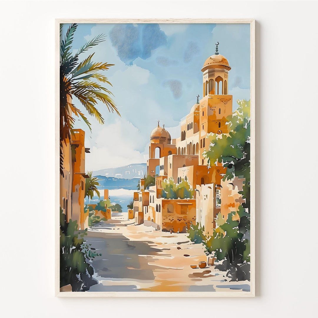 Samawah Iraq Watercolor Painting, Travel Poster, Wall Art, Middle East ...