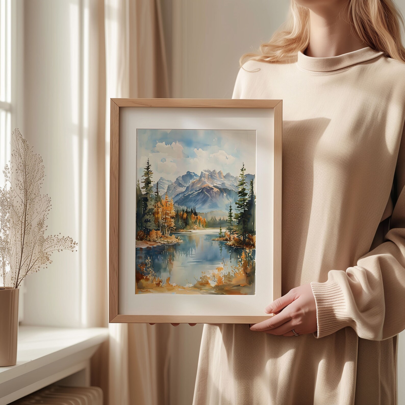 Jasper National Park Watercolor Painting, Canada Wall Art, Travel Print ...