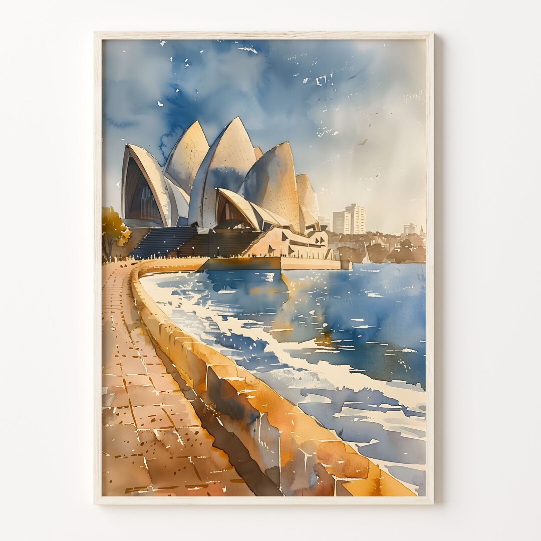 Sydney Opera House Watercolor Painting, Wall Art, Poster, Home Décor ...