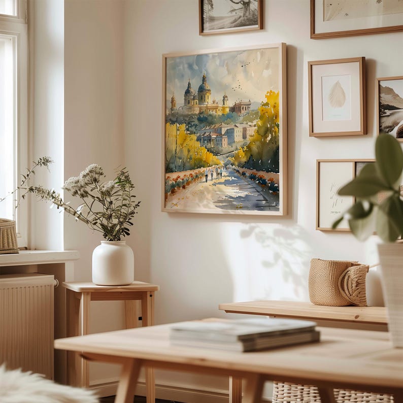 Kyiv Watercolor Painting, Motherland Monument, Ukraine Travel Poster ...