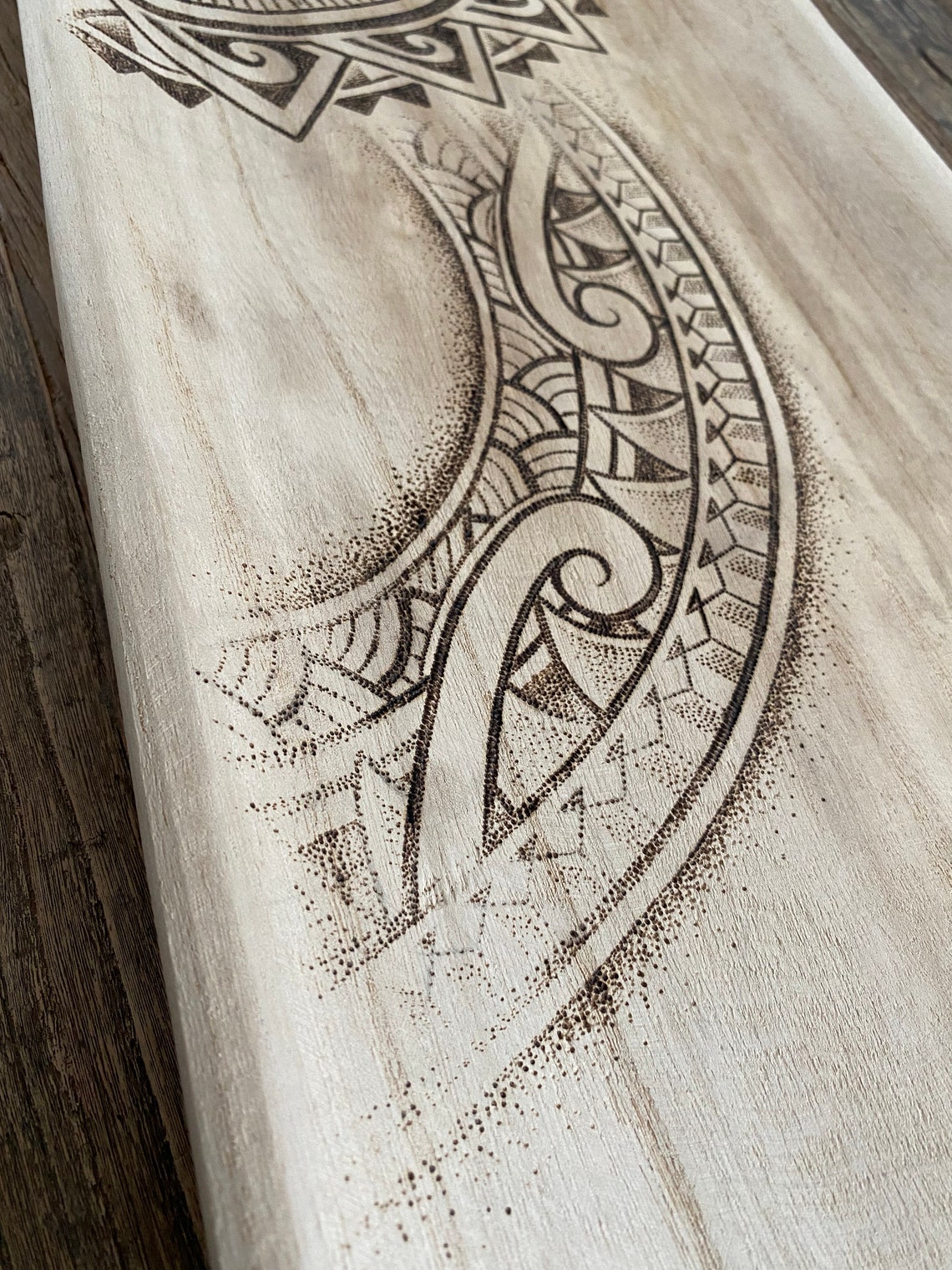 Ingoa Art Houten Schaal Met Ingebrand Polynesisch Maori/hawaii Design ...